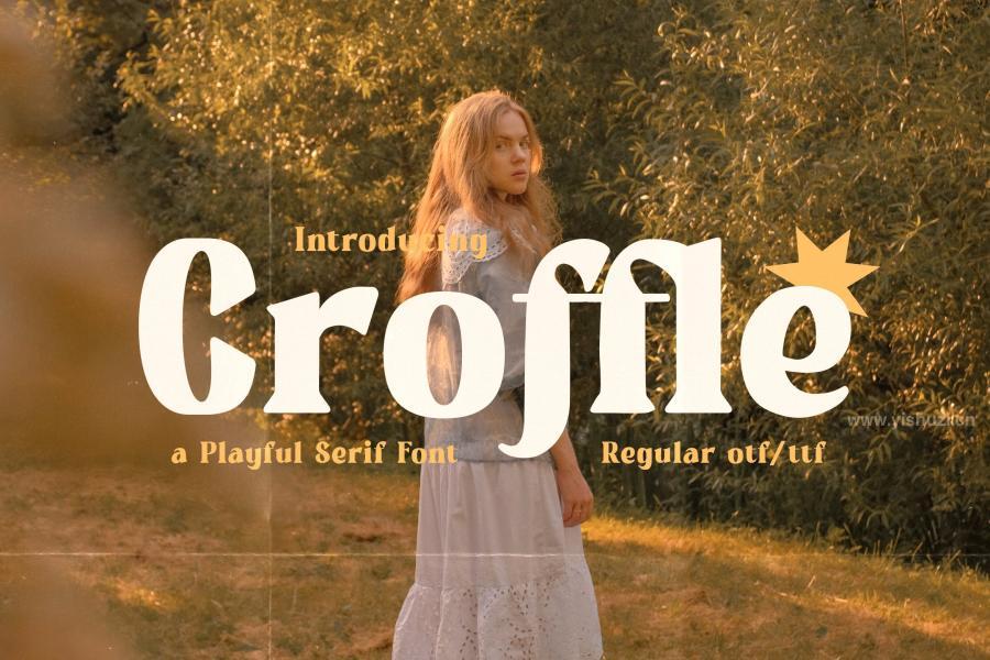 复古圆润的品牌海报英文衬线字体-Croffle - 艺字网