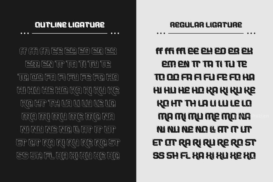 未来主义金属机甲的英文装饰字体-RAXON - 艺字网